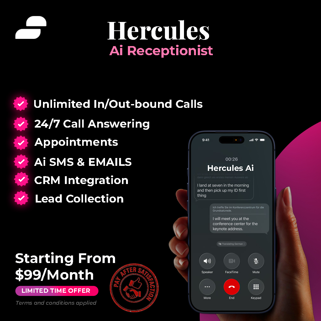 Hercules Ai Receptionist | Appointment Scheduling & Leads Capture